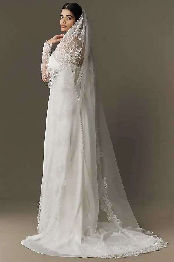 Watters Harlow Cathedral Veil - Ivory