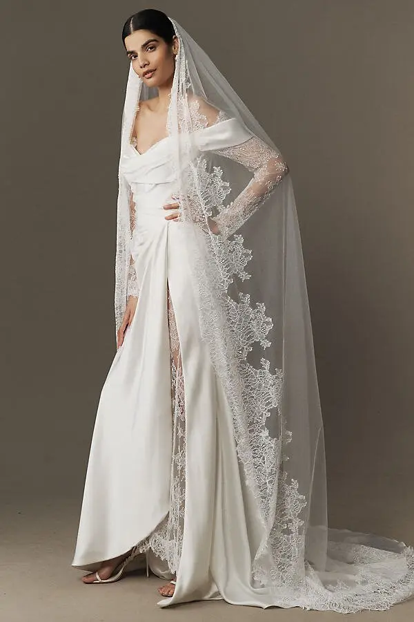 Watters Harlow Cathedral Veil - Ivory