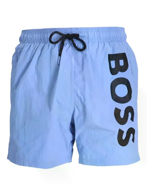 BOSS Logo-print Swim Shorts - Blue