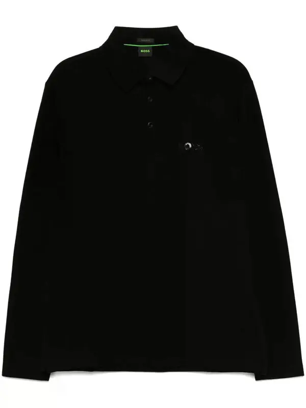 BOSS Logo-print Polo Shirt - Black