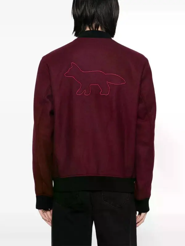 Maison Kitsuné Logo-embroidered Bomber Jacket