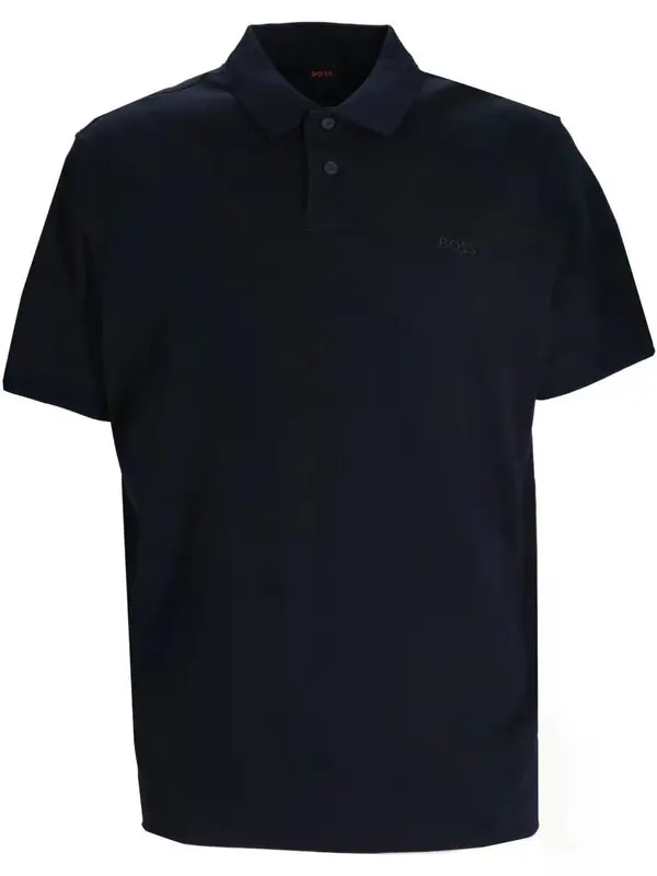 BOSS Interlock Cotton Polo Shirt - Blue