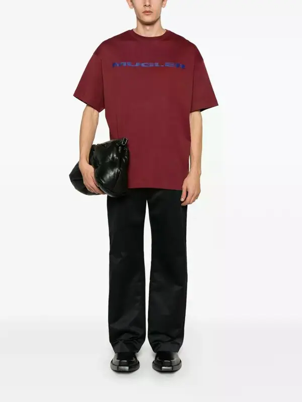 MUGLER Logo-appliqué T-shirt