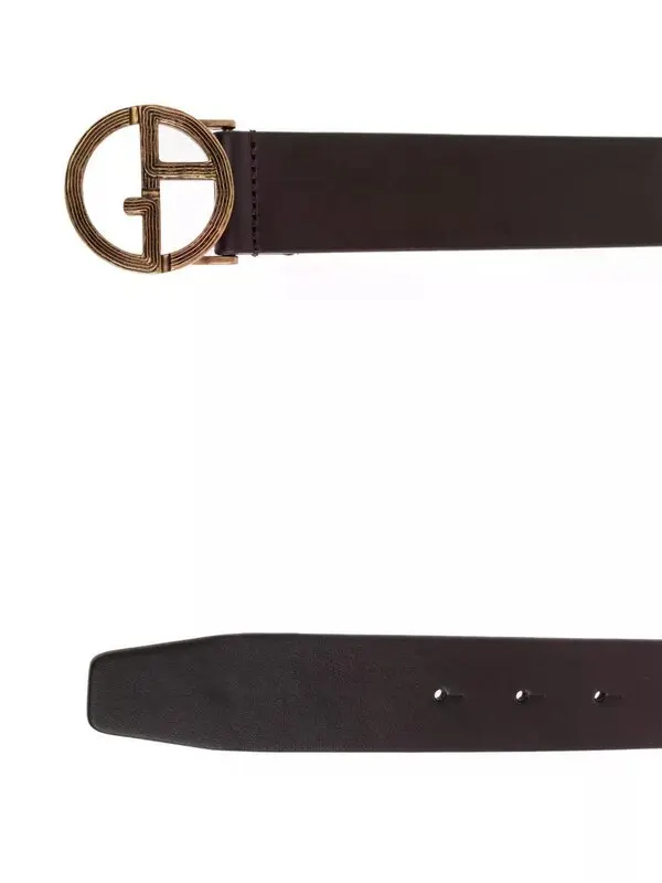 Giorgio Armani Logo Leather Belt - Brown