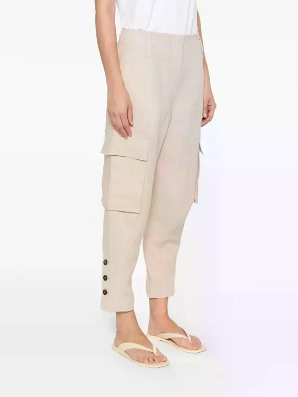 Brunello Cucinelli Linen Cargo Trousers - Neutrals