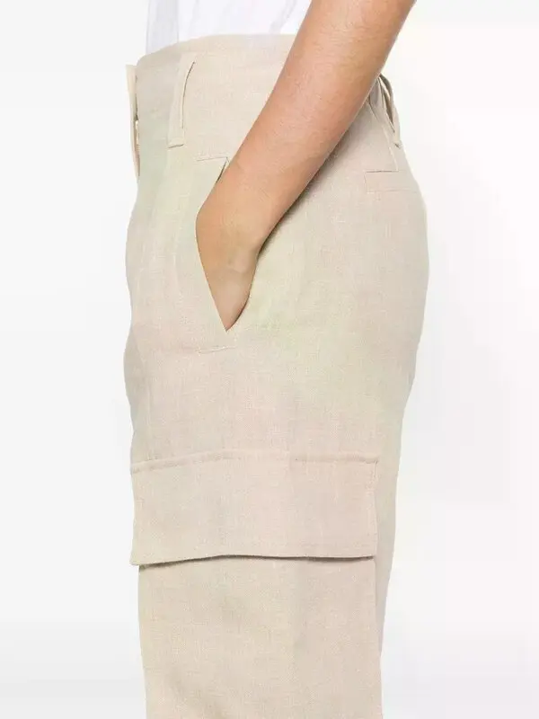 Brunello Cucinelli Linen Cargo Trousers - Neutrals