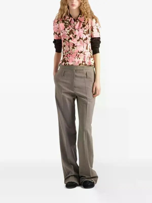 Prada Floral-print Satin Shirt