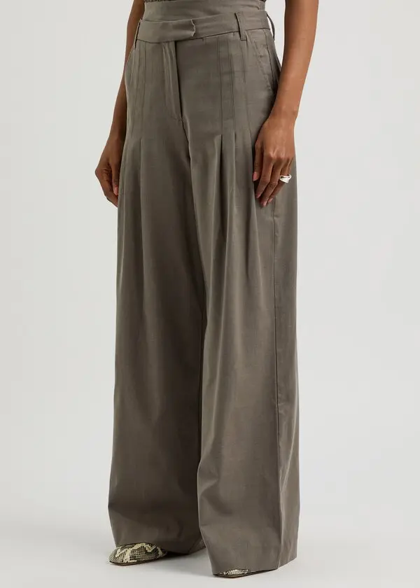 Remain Birger Christensen Wide-leg Twill Trousers