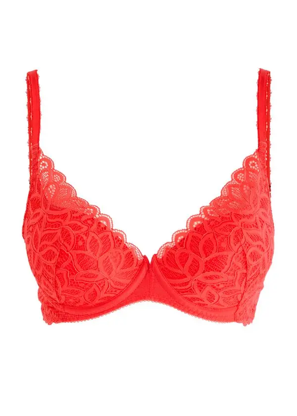Wacoal Raffine Lace Plunge Bra - Red