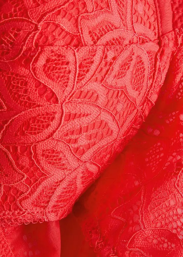 Wacoal Raffine Lace Plunge Bra - Red