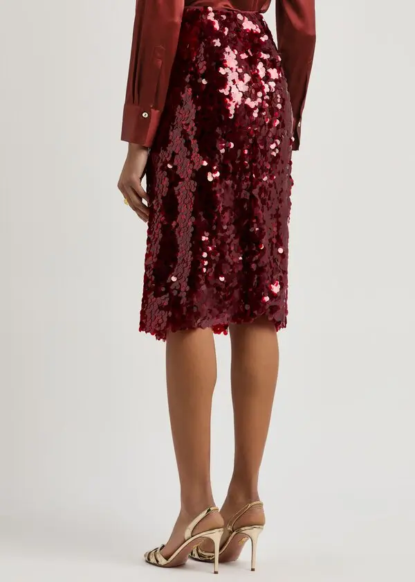 Vince Sequin-embellished Tulle Midi Skirt