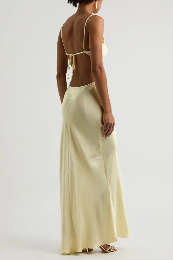 Bec & Bridge Cedar City Satin Maxi Dress In Yellow - 50% Off | Editorialist