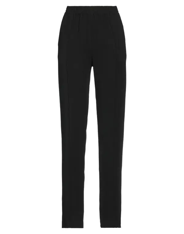 Sprwmn Crepe Stretchy Fabric High Waisted Straight Leg Pants
