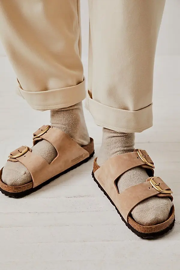 BIRKENSTOCK Arizona Big Buckle Sandals - Sandcastle Nubuck