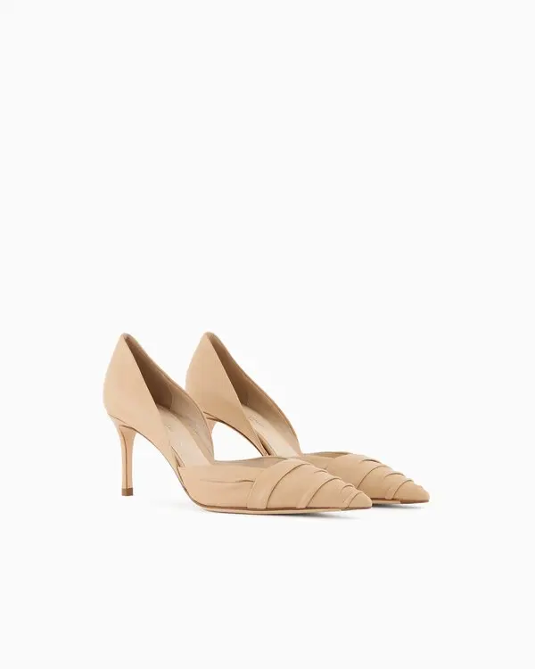 Giorgio Armani Nappa Leather Court Shoes - Beige