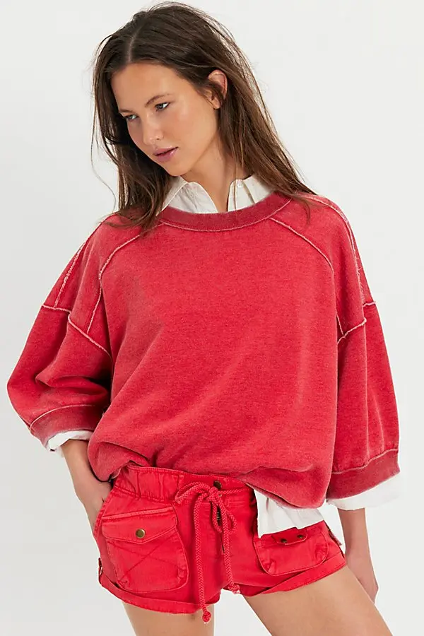 Free People We The Free Everything Pullover - Racing Red