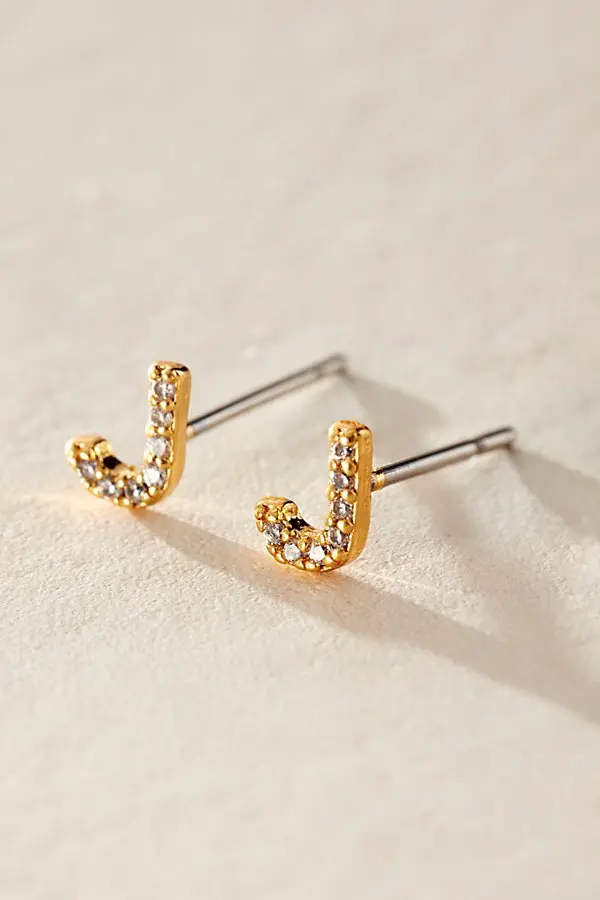 BRENDA GRANDS Initial Stud Earrings - J