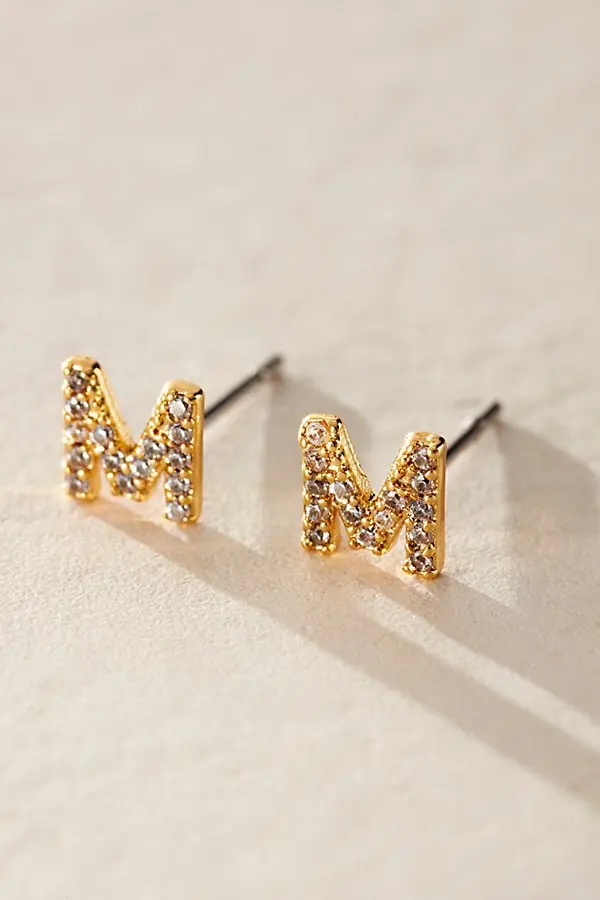 BRENDA GRANDS Initial Stud Earrings - M