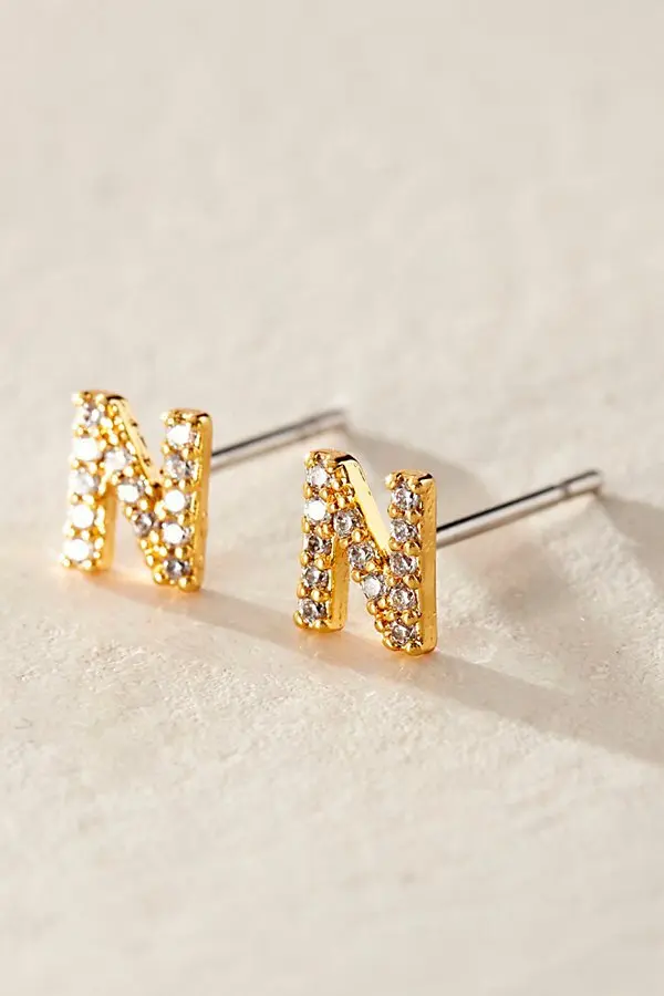 BRENDA GRANDS Initial Stud Earrings - N
