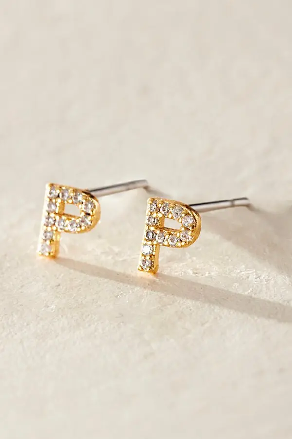 BRENDA GRANDS Initial Stud Earrings - P