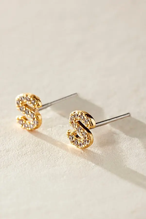 BRENDA GRANDS Initial Stud Earrings - S