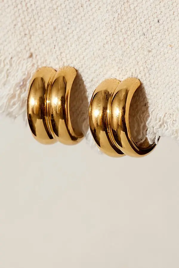 BRENDA GRANDS Twin Hoop Earrings - Gold