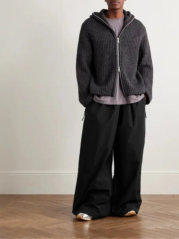 Acne Studios Wide-leg Cotton And Nylon-blend Trousers
