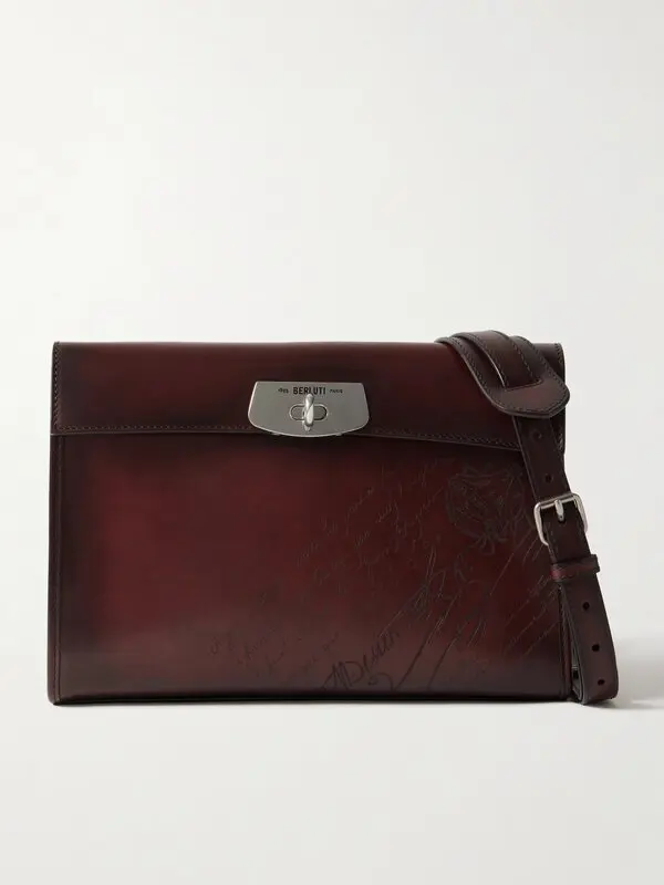 Berluti E'mio Scritto Venezia Leather Messenger Bag - Brown