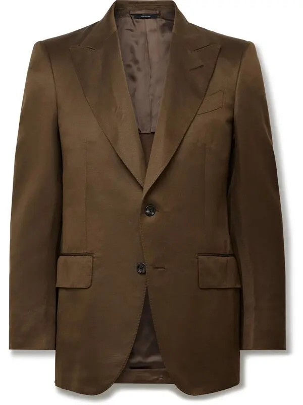 TOM FORD Dyllan Silk-blend Twill Suit Jacket - Brown