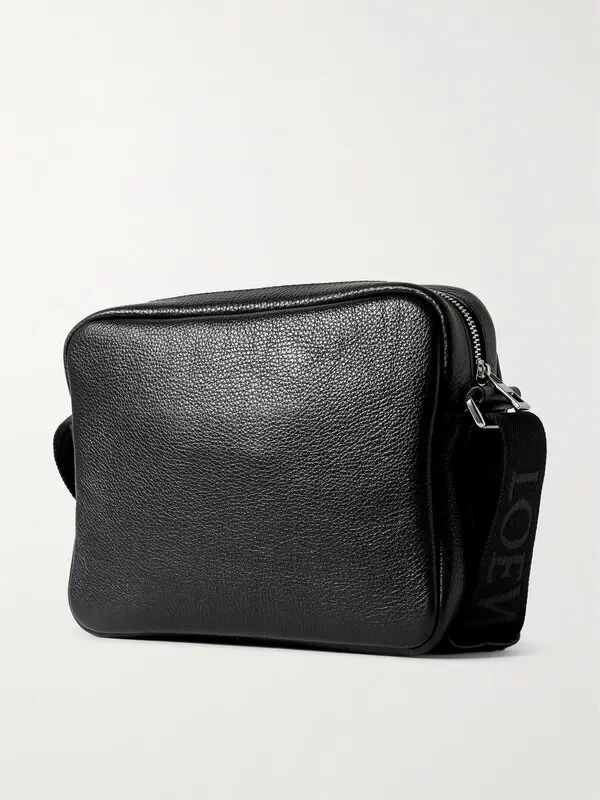 Loewe Pebble Xs Full-grain Leather Messenger Bag - Black