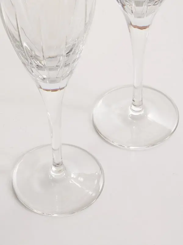 Christofle Iriana Set Of Two Crystal Champagne Flutes