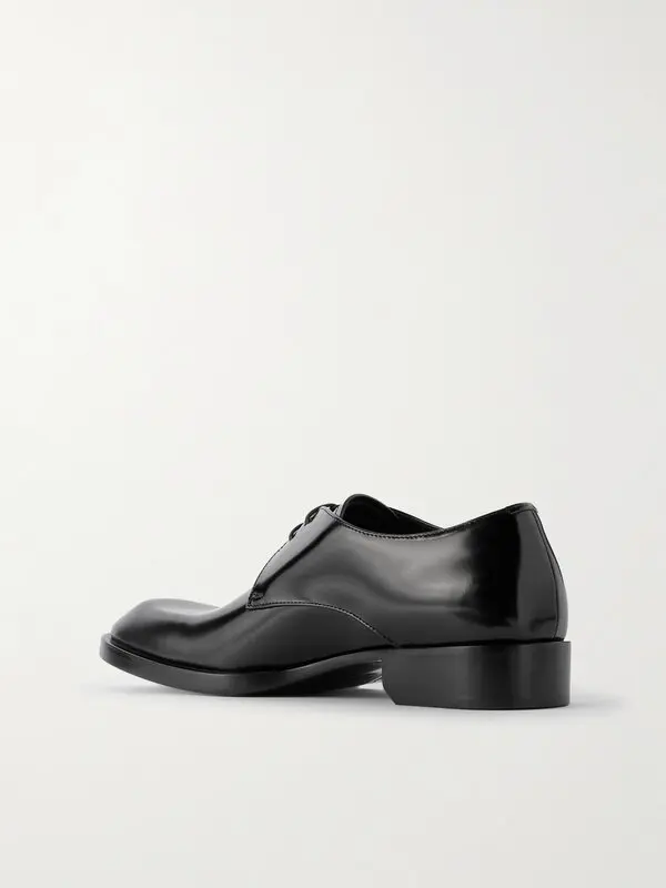 Saint Laurent Vadim Glossed-leather Derby Shoes