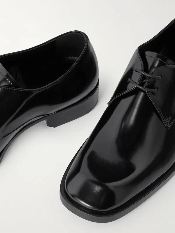 Saint Laurent Vadim Glossed-leather Derby Shoes