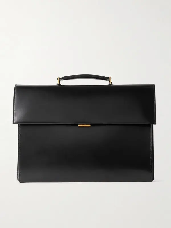 Saint Laurent Leather Briefcase - Black
