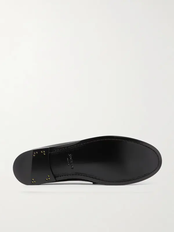 Saint Laurent Laurent Logo-embellished Leather Loafers - Black