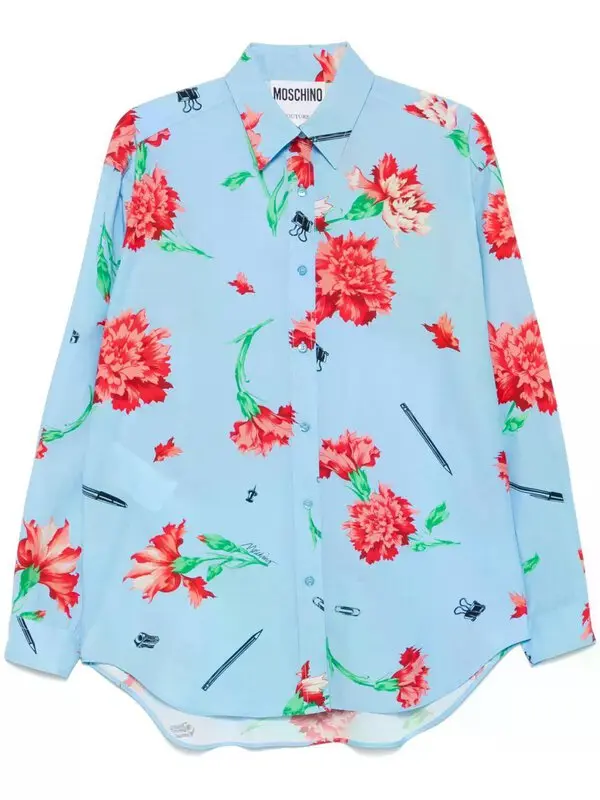 Moschino Floral-print Shirt - Blue