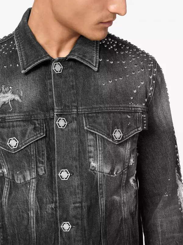 Philipp Plein Stud-embellished Denim Jacket