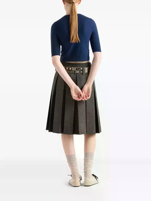 Prada Logo-intarsia Cashmere T-shirt