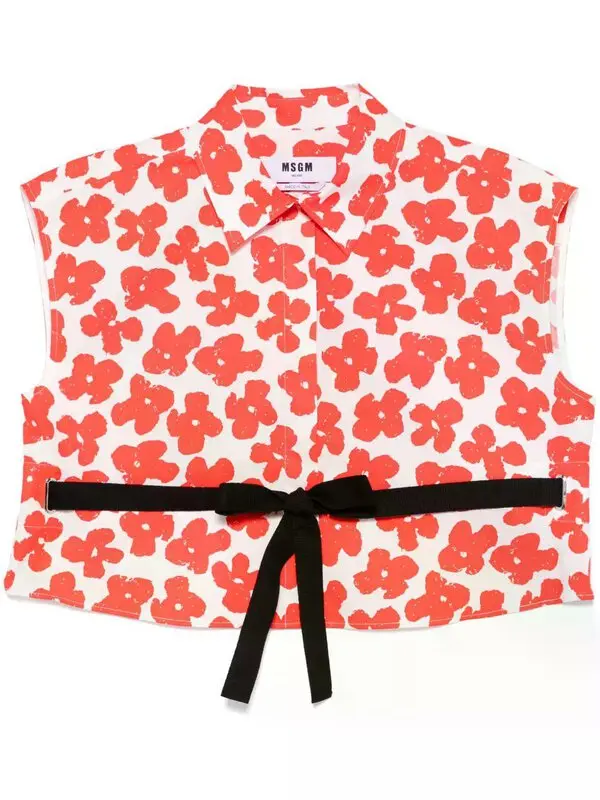 MSGM Floral-print Shirt - White