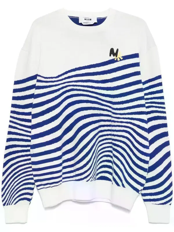 MSGM Swirl Cotton Sweater - White