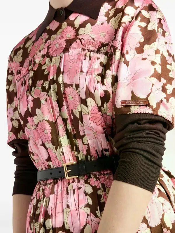 Prada Floral Print Midi Dress