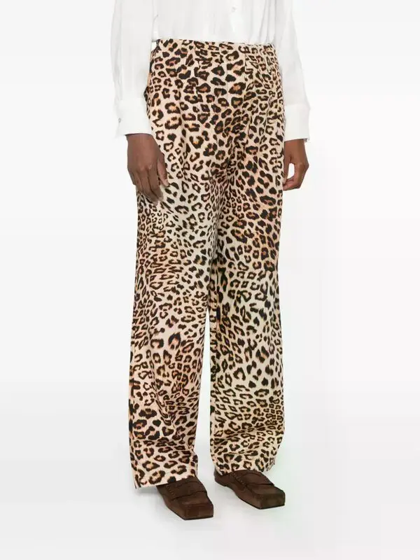A PAPER KID Leopard-print Trousers