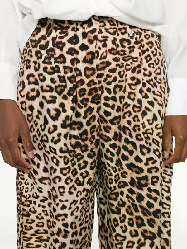 A PAPER KID Leopard-print Trousers