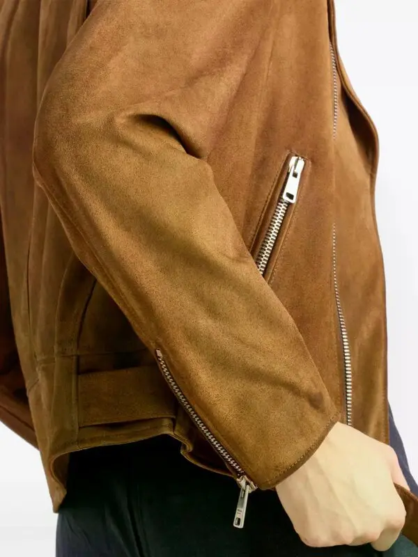 Prada Suede Biker Jacket - Brown