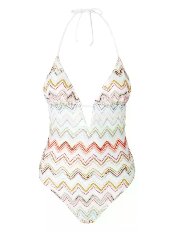 Missoni Zigzag One-piece Swimsuit - White