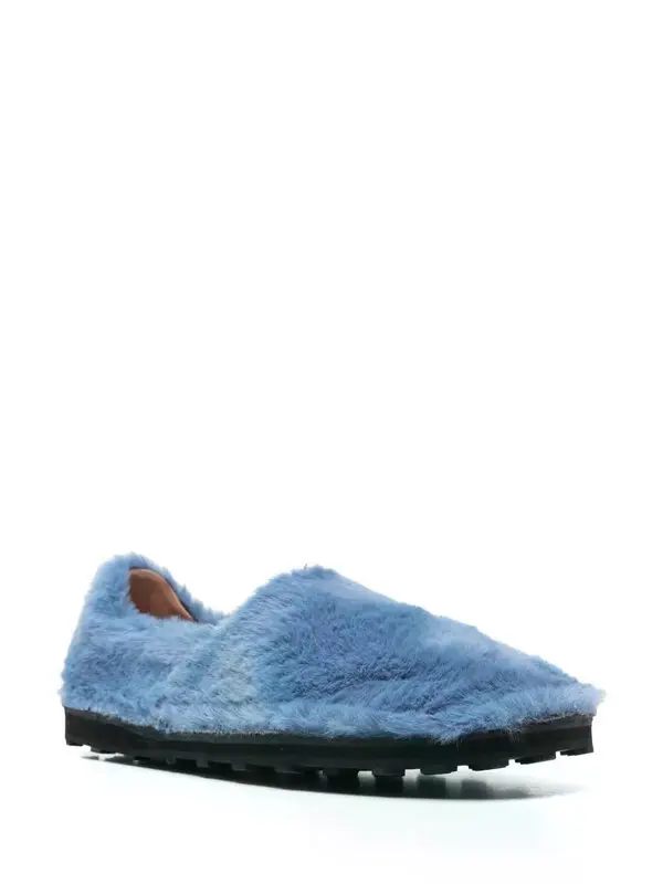 Marni Faux-fur Slippers - Blue
