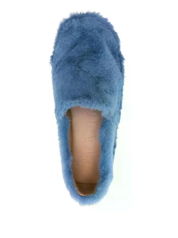 Marni Faux-fur Slippers - Blue