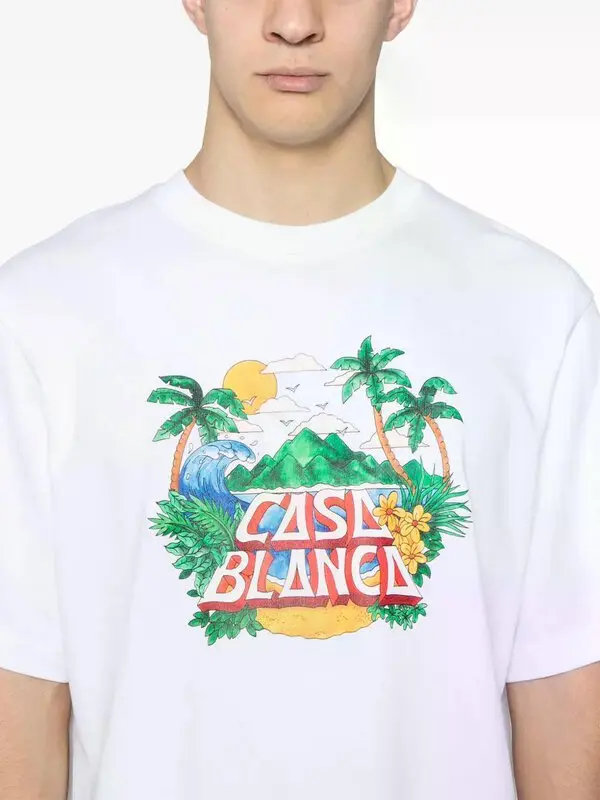 Casablanca Casa Beach Wave T-shirt - White