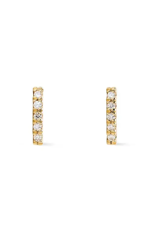 ANA LUISA Pave Diamond Bar Stud Earrings - Gold