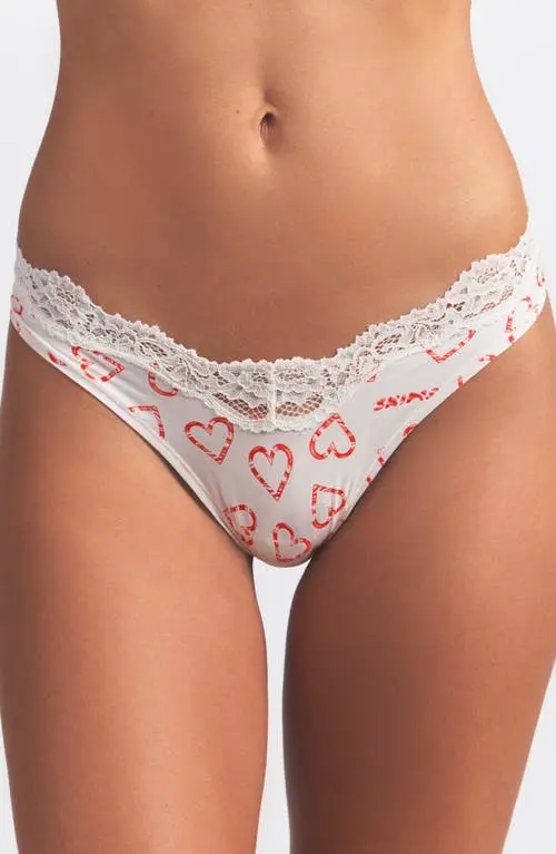 SKIMS 5-pack Fits Everybody Lace Dipped Thong - Candy Heart Multi